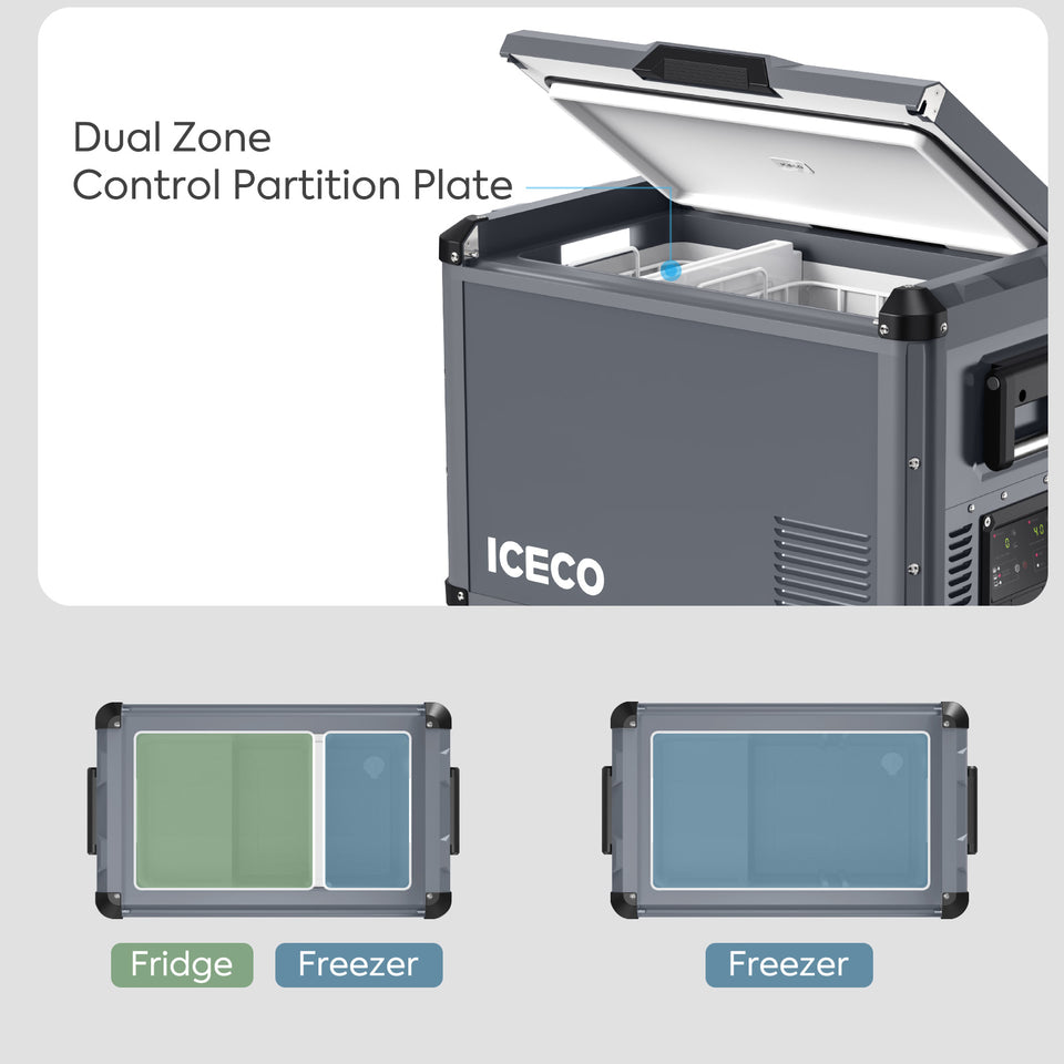 ICECO VL45ProD 47.5QT Dual Zone Portable Electric Cooler Compact ...